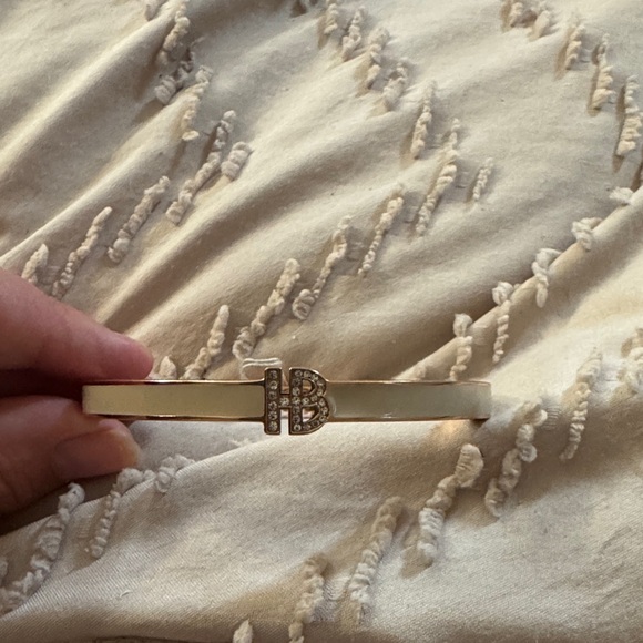 henri bendel | Jewelry | Henri Bendel Gold Bracelet With Crystal Logo ...